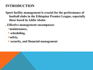 This Is Thesis On Challenges Of Sport Facility Managment | PPTX