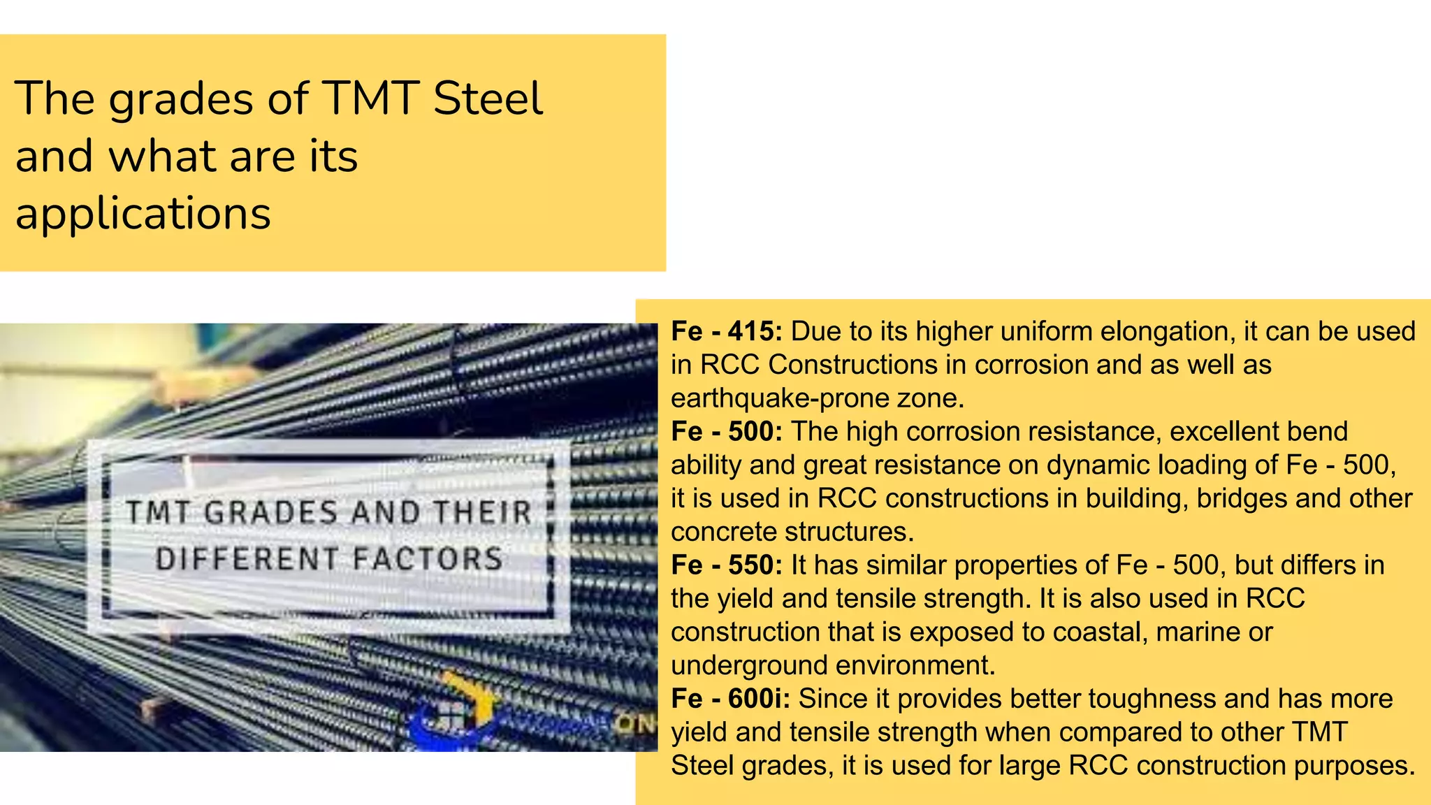 TMT bars and its Grades | PPTX