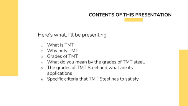 TMT bars and its Grades | PPTX