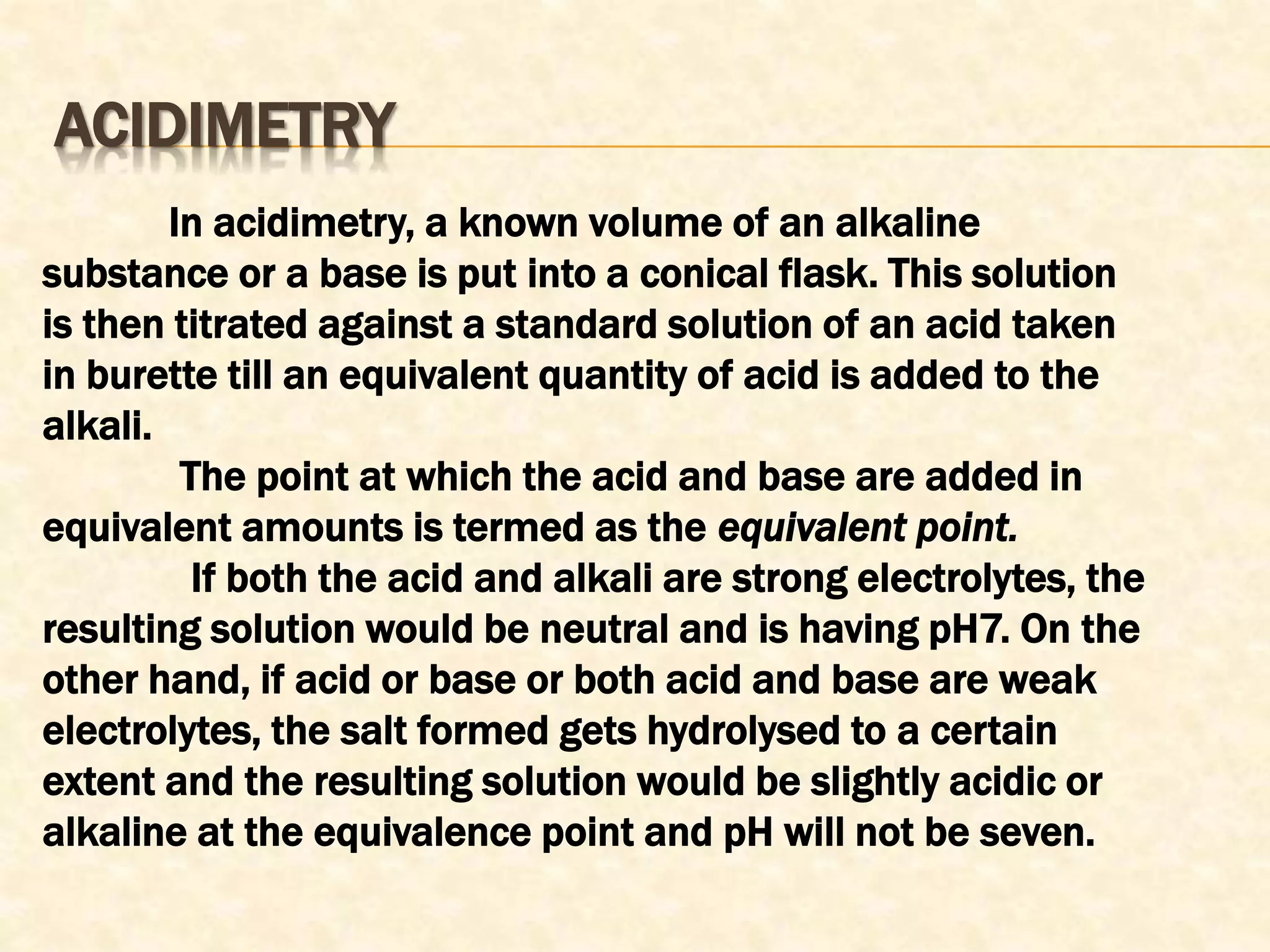 Volumetric Analysis ( Titrimetric analysis) or Titration | PPTX