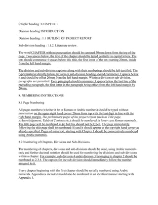 A manual for preparation of project report | PDF