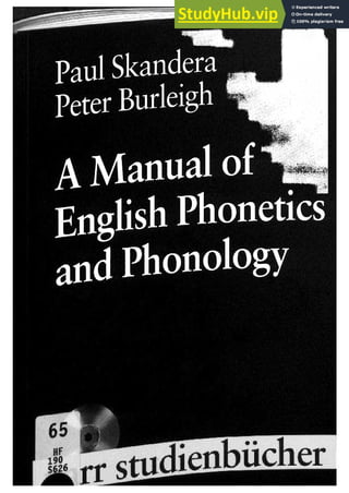 A Manual Of English Phonetics And Phonology | PDF