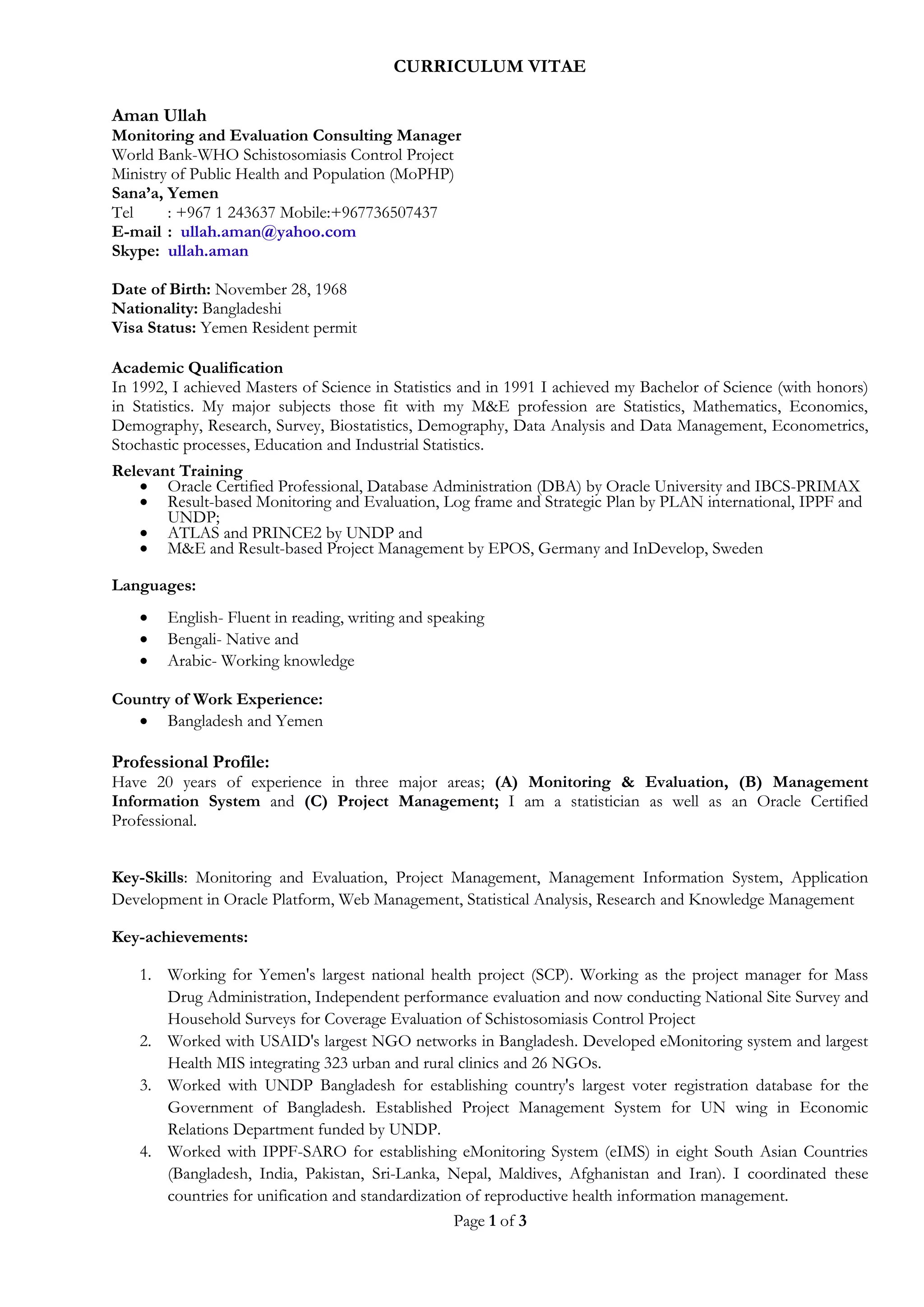 Aman ullah- Resume | PDF