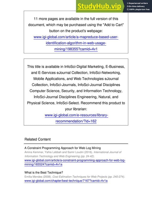 A MapReduce-Based User Identification Algorithm in Web Usage Mining.pdf | Web Development | Internet