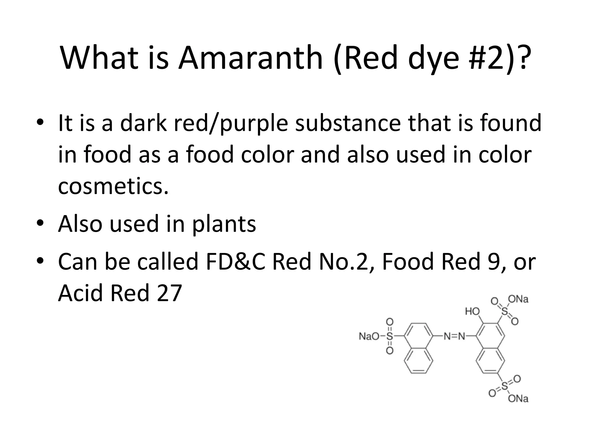 Amaranth (red dye) lab project | PPT