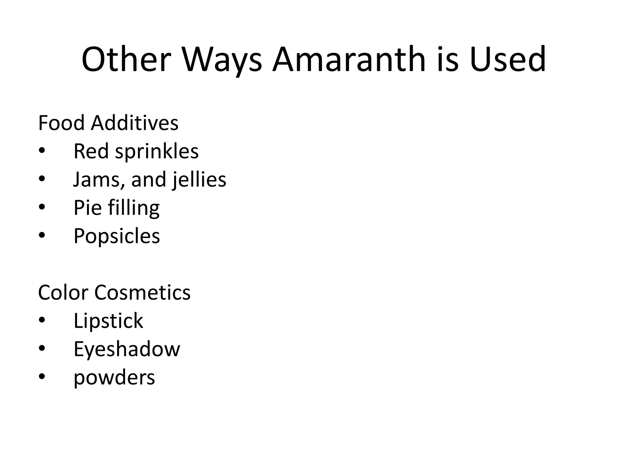 Amaranth (red dye) lab project | PPTX