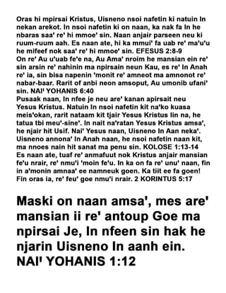 Amarasi Gospel Tract | PDF