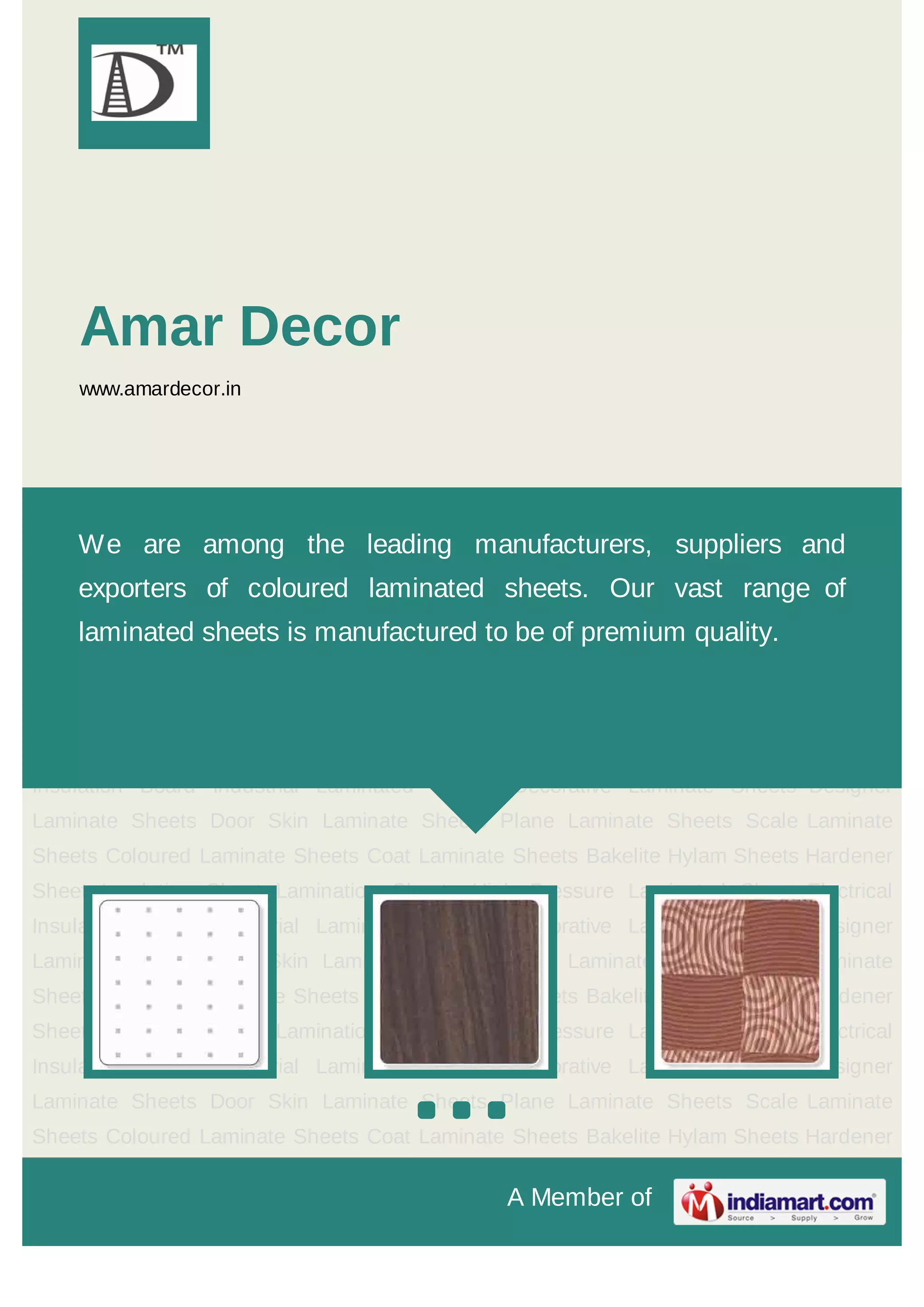 Amar Decor, Mehsana, Industrial Laminated Sheets | PDF