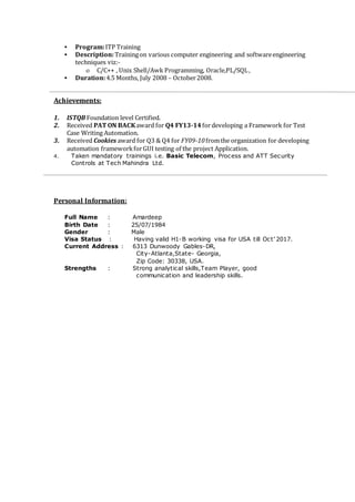 Amardeep qa test_automation_cv | DOCX