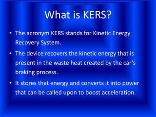 Kinetic Energy Recovery System | PPTX