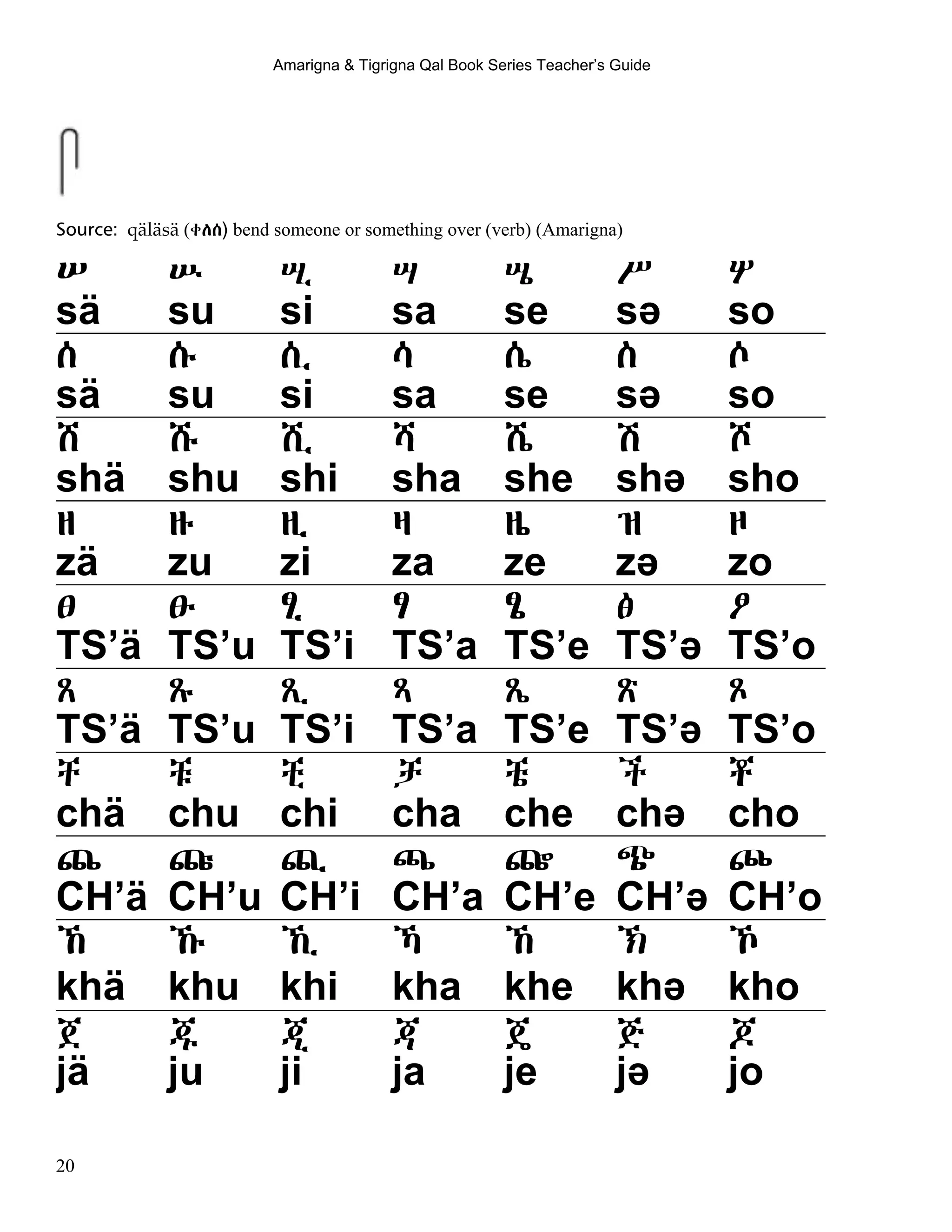 Amarigna & Tigrigna Qal Book Series Teachers Guide | PDF