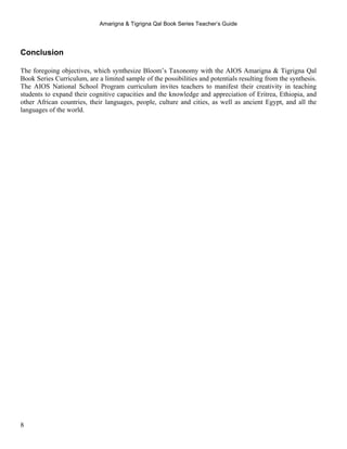 Amarigna & Tigrigna Qal Book Series Teachers Guide | PDF