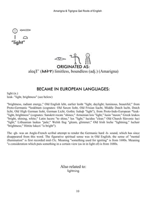 Amarigna & Tigrigna Qal Roots of English Language | PDF