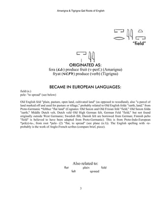 Amarigna & Tigrigna Qal Roots of English Language | PDF
