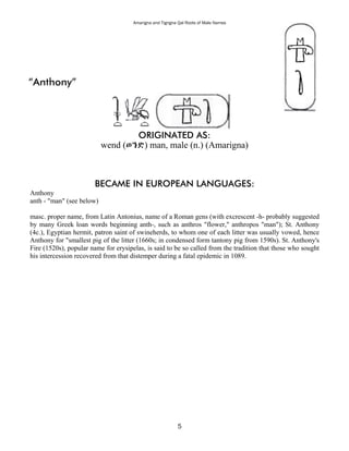 Amarigna & Tigrigna Qal Roots of Male Names | PDF