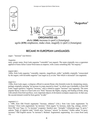 Amarigna & Tigrigna Qal Roots of Male Names | PDF