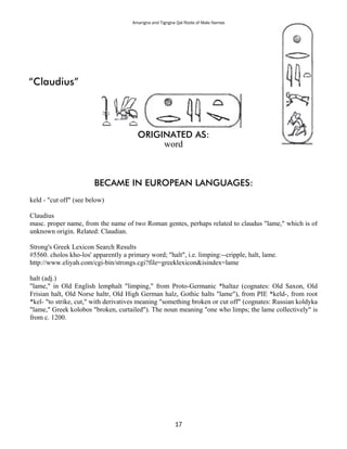 Amarigna & Tigrigna Qal Roots of Male Names | PDF