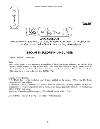 Amarigna & Tigrigna Qal Roots of Male Names | PDF