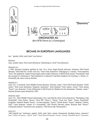 Amarigna & Tigrigna Qal Roots of Male Names | PDF
