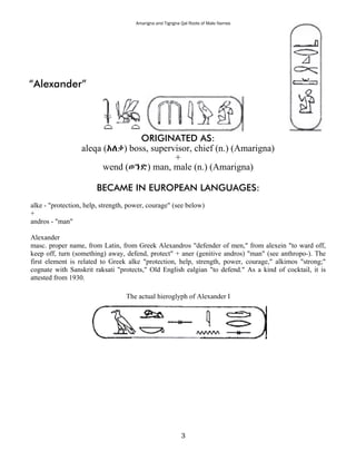 Amarigna & Tigrigna Qal Roots of Male Names | PDF