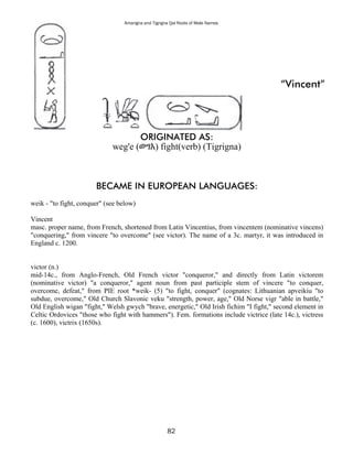Amarigna & Tigrigna Qal Roots of Male Names | PDF
