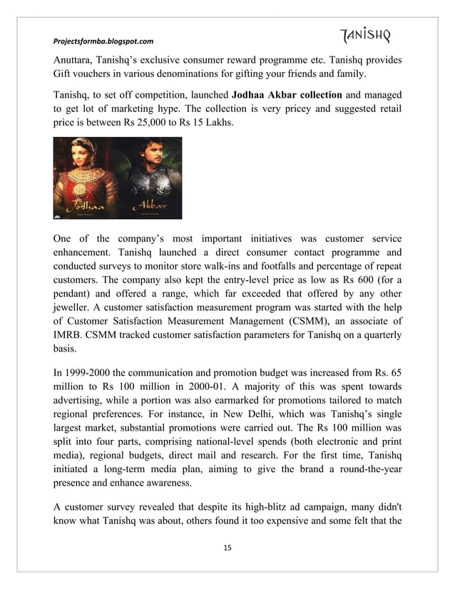 A marketing project report on tanishq | DOC