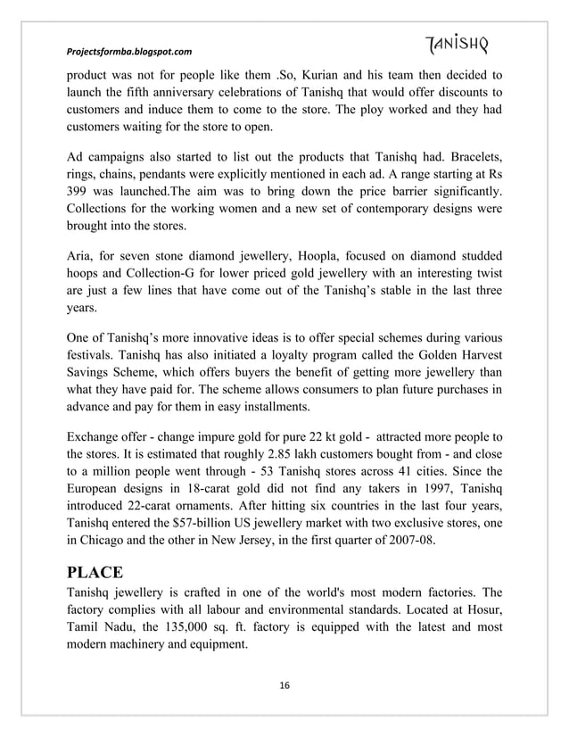 A marketing project report on tanishq | DOC