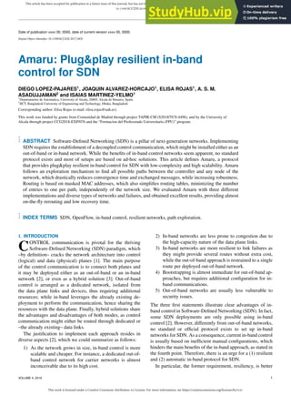 Amaru Plug Resilient In-Band Control For SDN | PDF