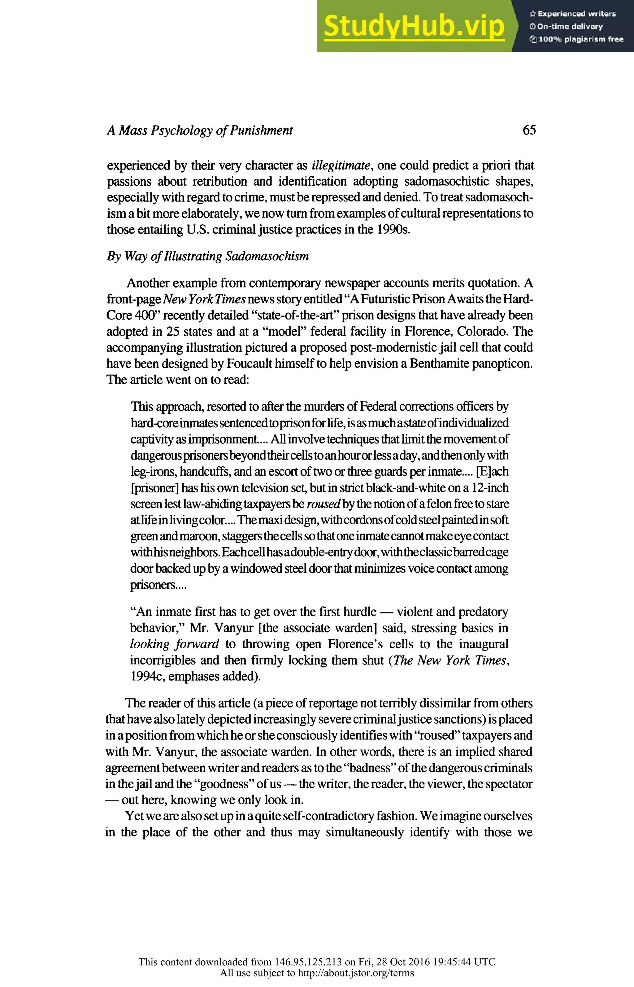 A Mass Psychology Of Punishment Crime And The Futility Of Rationally ...