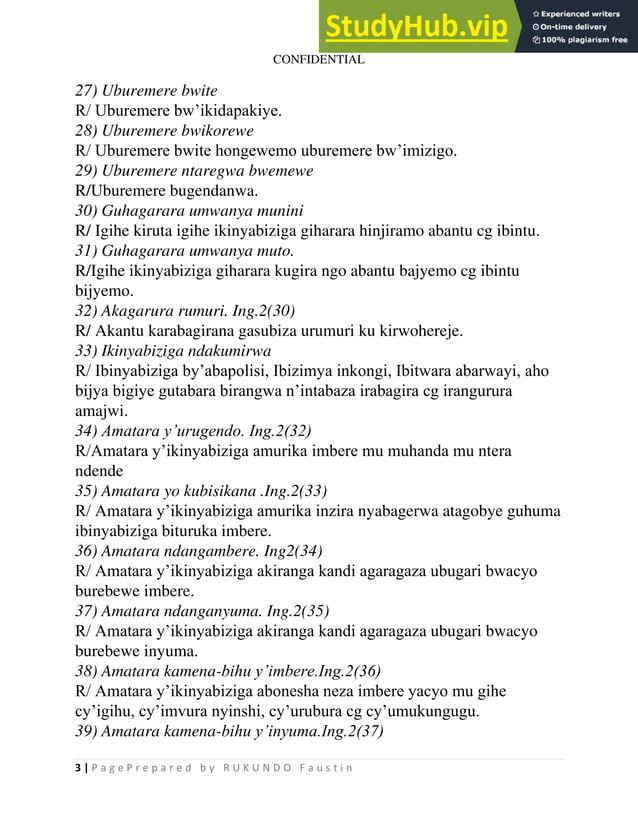 AMATEGEKO Y UMUHANDA 2020 | PDF