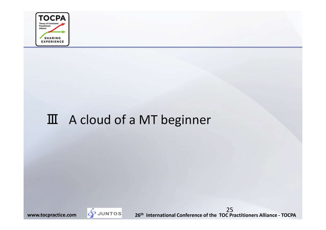 13 years of experience on using TOC Thinking Process for my life | PPT