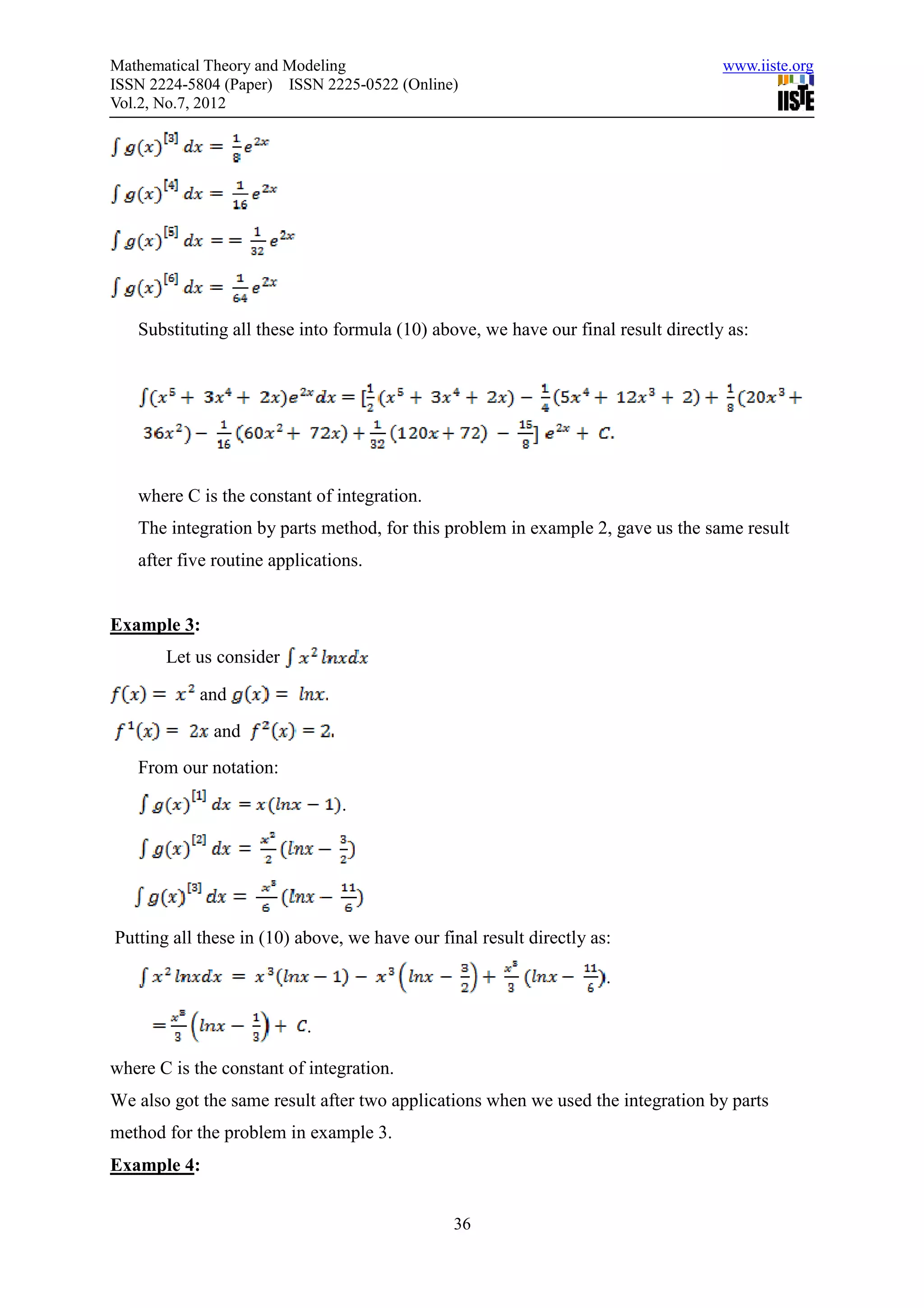 A Mathematical Model For Integrating Product Of Two Functions Pdf 