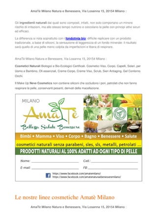Amatè Milano makeup bio vegan | PDF