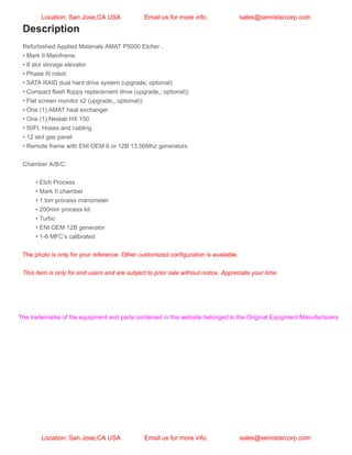 Amat p5000 etcher semi star | PDF