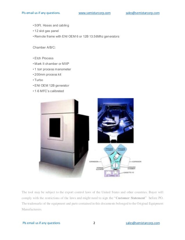 Amat p5000 plasma etcher