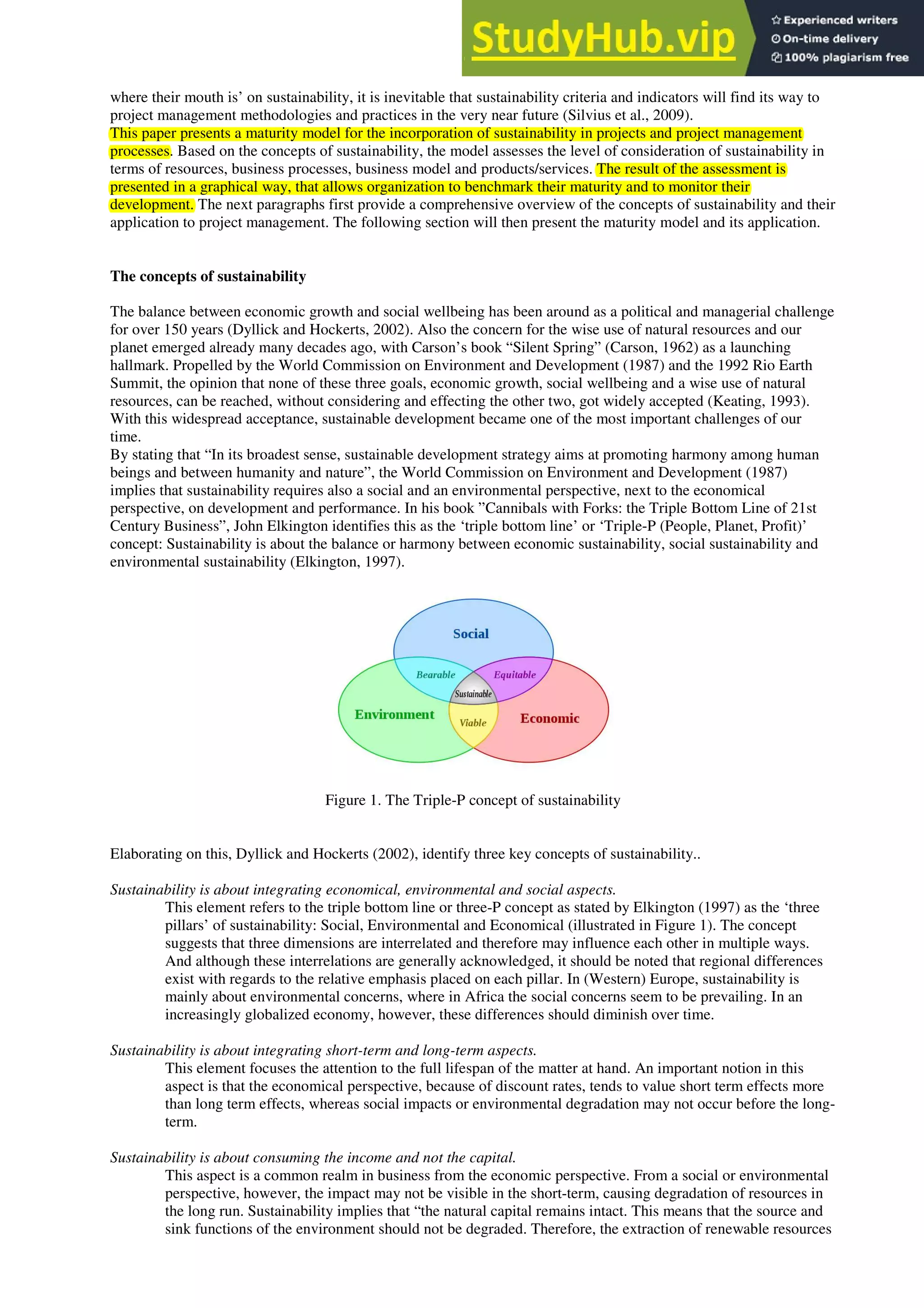 A Maturity Model For Integrating Sustainability In Projects And Project ...