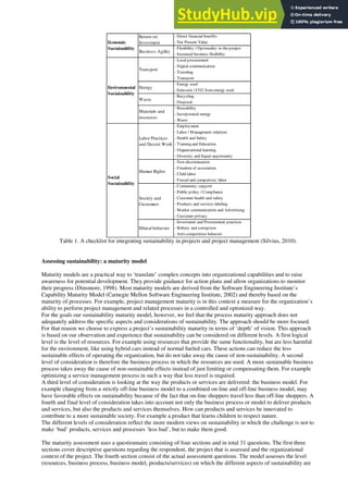 A Maturity Model For Integrating Sustainability In Projects And Project ...