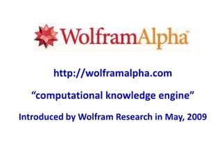 WolframAlpha Wave of the Future | PPT