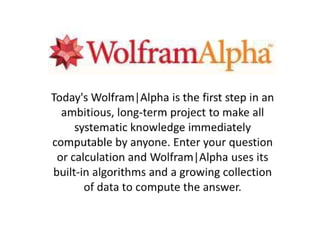 WolframAlpha Wave of the Future | PPT