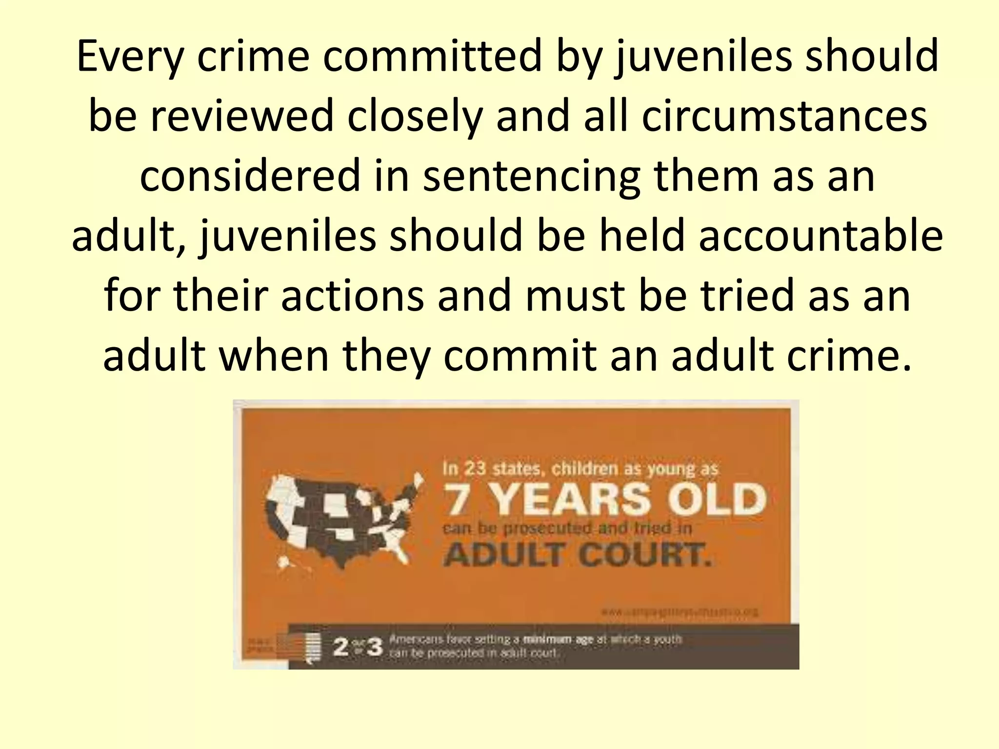 Juveniles being sentenced as adults | PPTX