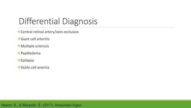 Amaurosis Fugax | PPTX | Eye and Vision Conditions | Diseases and ...