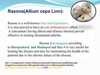 Amavata, rheumatiod arthritis, amavata treatment, | PPTX