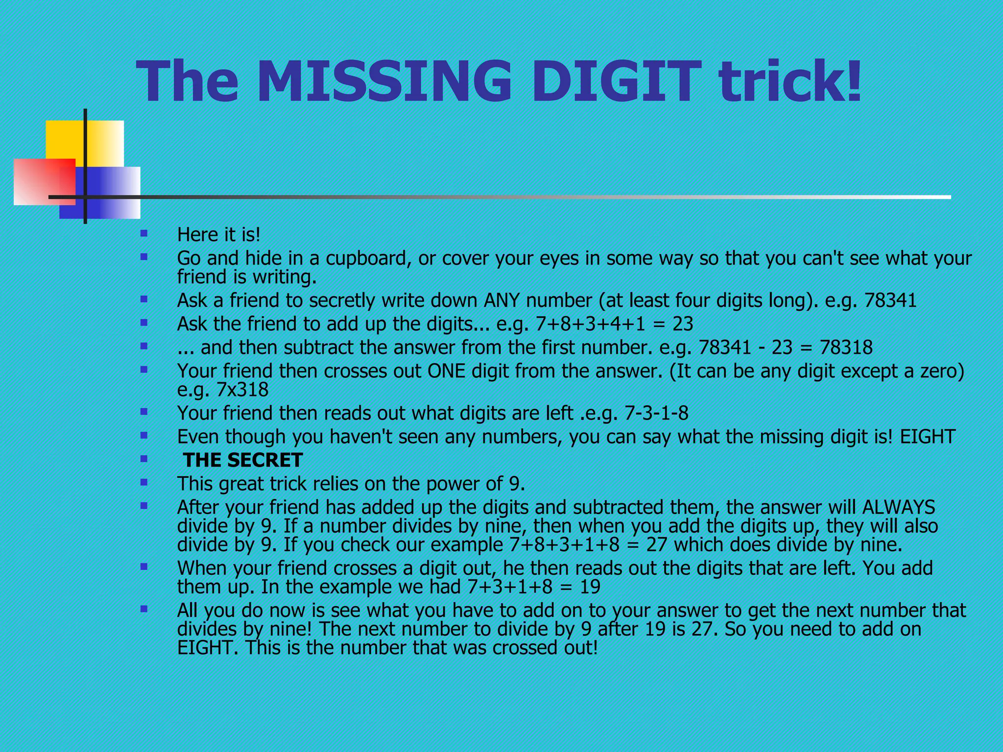 Amazing Maths Trick | PPT