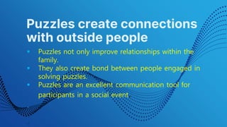 Amazing benefits of solving puzzles | PPTX