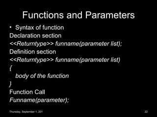 Basics of C programming | PPT