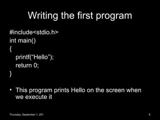 Basics of C programming | PPT