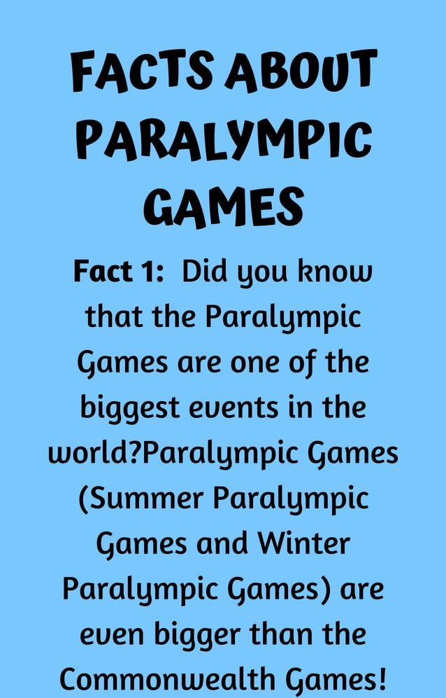Amazing facts about paralympic games | PDF