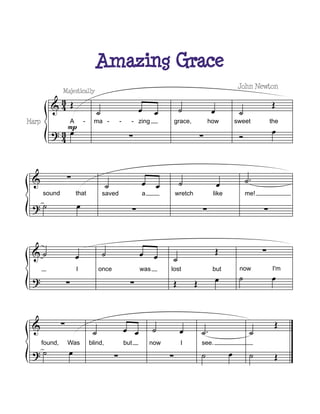 Amazing grace beginner harp | PDF | Musical Instruments | Hobbies ...