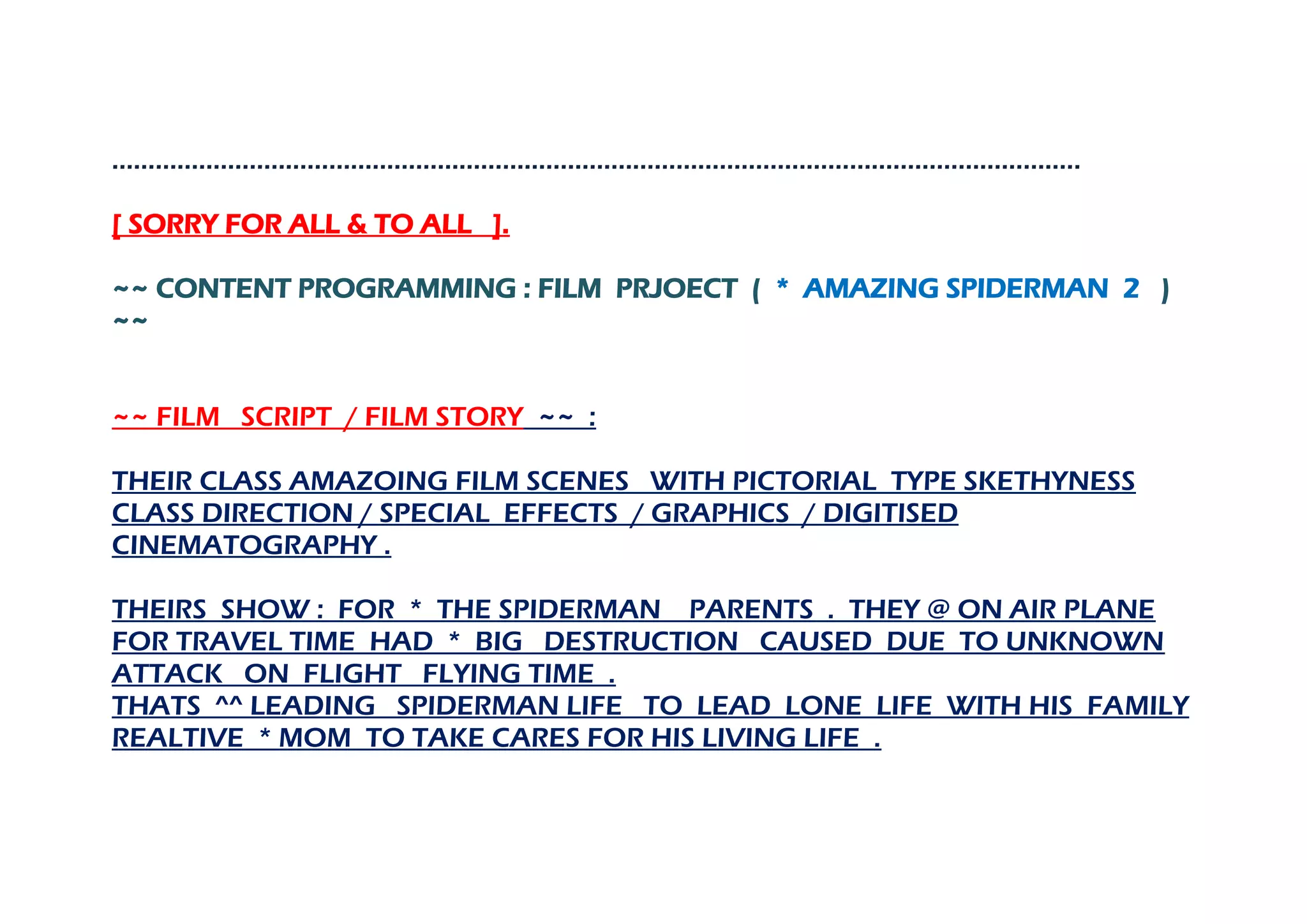^^ Amazing spiderman 02 ( content programming film very specific concepts formats type ) & with ...