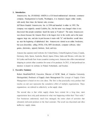 Amazon | DOCX | Logistics and Transportation Industry | Industries